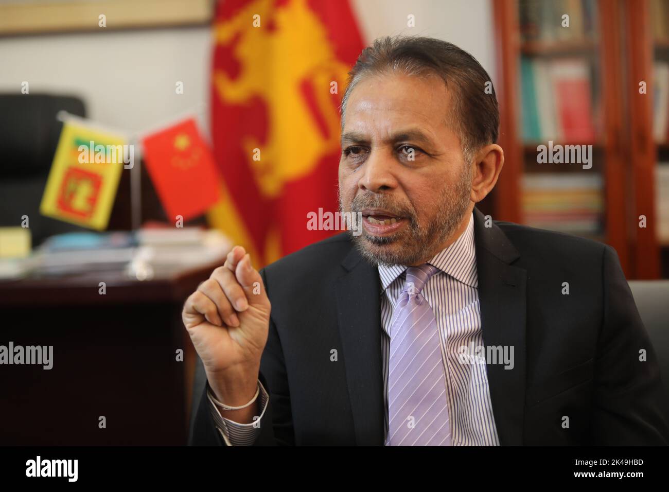The new Sri Lanka Ambassador to China, Mr. Palitha Kohona, is pictured ...