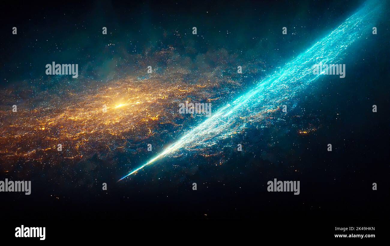 space fantasy landscape with stars and nebulae in deep space universe ...