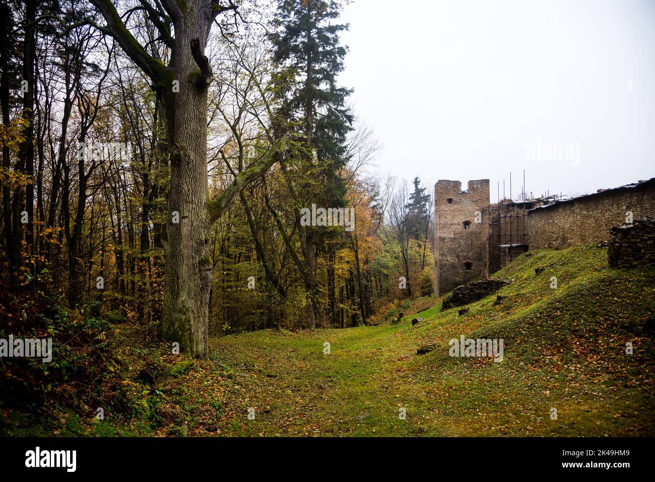 View of the ancient Zborov Castle, Slovakia Stock Photo - Alamy