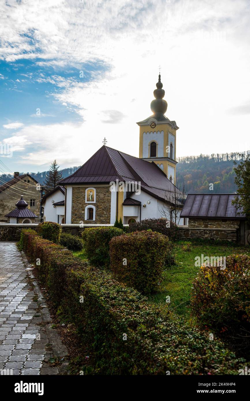 View of the Greek Catholic church of Saint Great Basil, Medzilaborce in ...