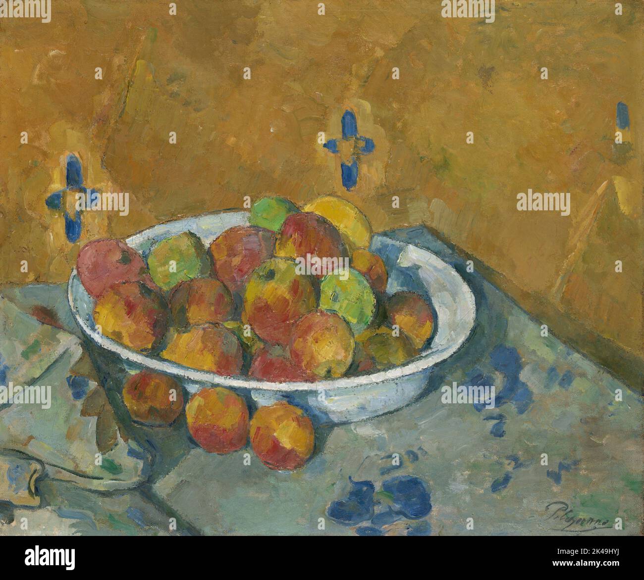 The Plate of Apples. Paul Cezanne. about 1877 Stock Photo - Alamy