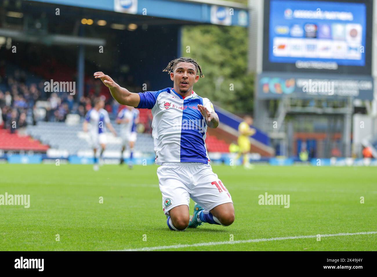 Tyrhys Dolan #10 of Blackburn Rovers celebrates his goal to make it 1-0 ...