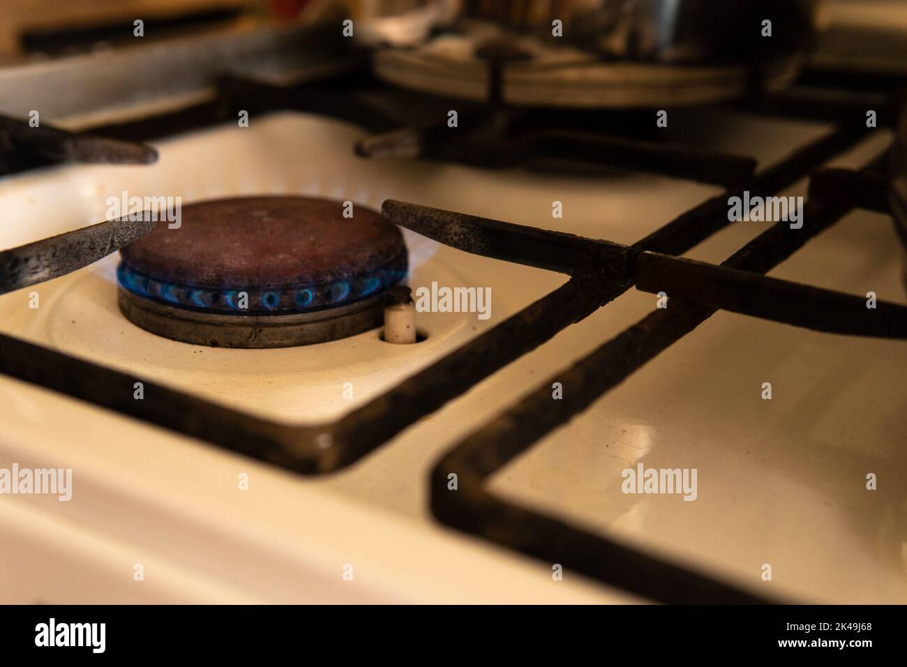 Gas stove burner fire flame natural oven kitchen energy, concept heat ...