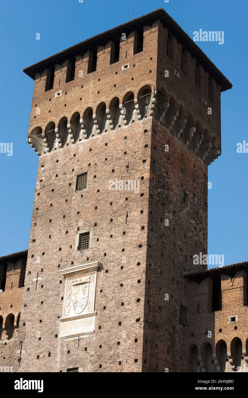 Milan, Sforza Castle XV century (Castello Sforzesco), Lombardy, Italy ...