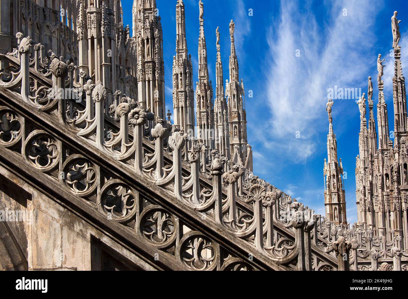 Detail of the buttresses, flying buttresses and pinnacles of the Milan ...