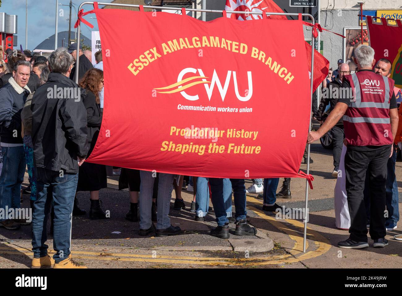 CWU banner at a Enough is Enough protest against the cost of living ...
