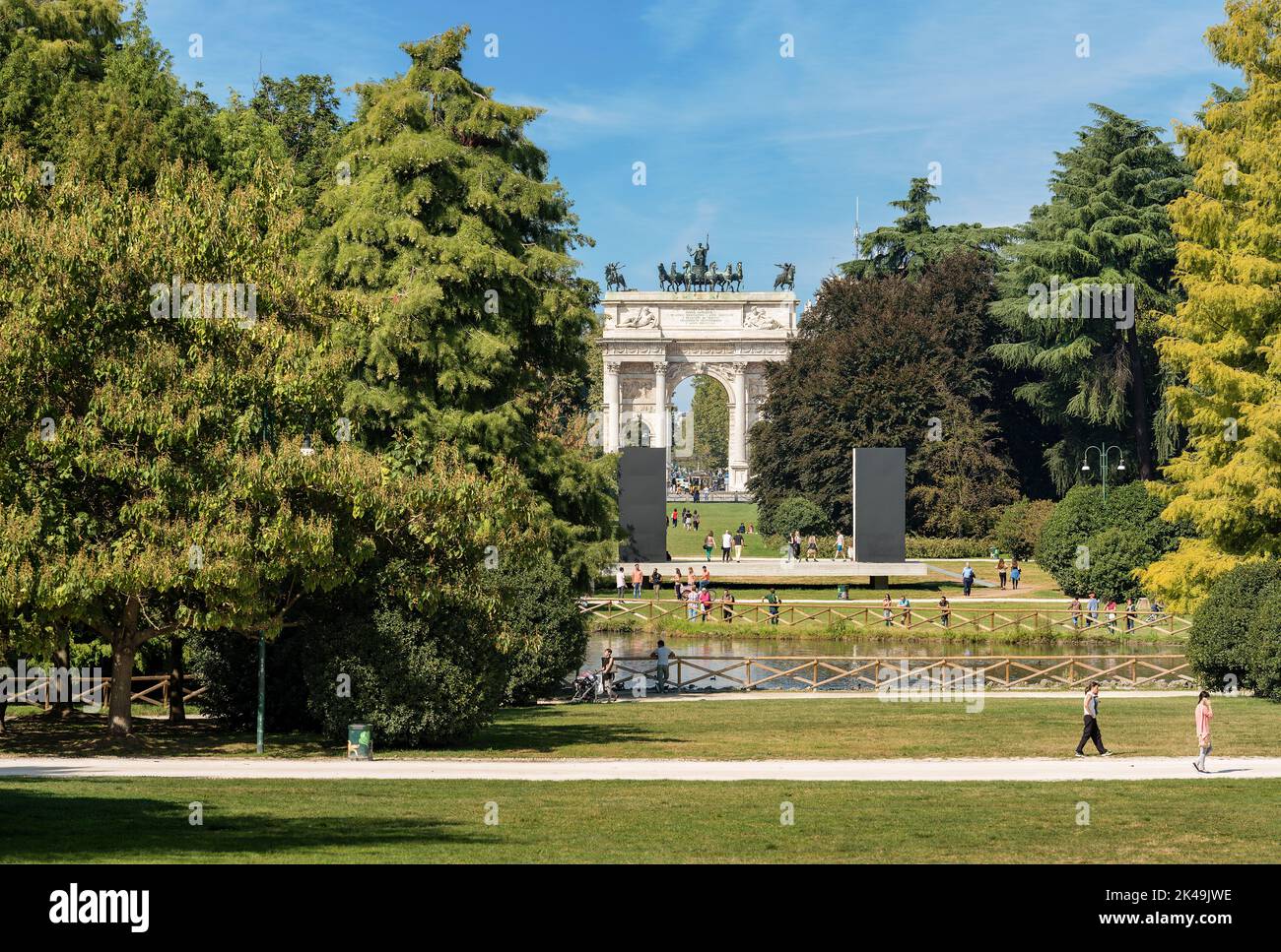 Arco della Pace (Arch of Peace 1814) in the Parco Sempione (Sempione ...