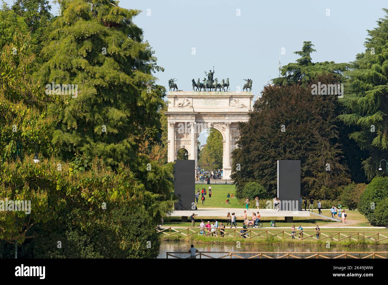 Arco della Pace (Arch of Peace 1814) in the Parco Sempione (Sempione ...