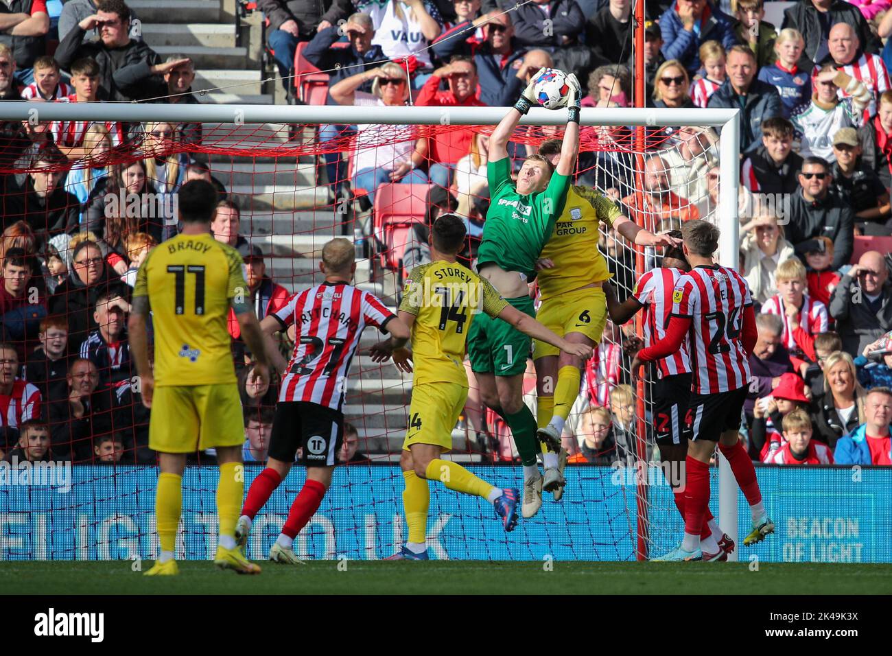 Anthony Patterson #1 of Sunderland captures the ball during the Sky Bet ...