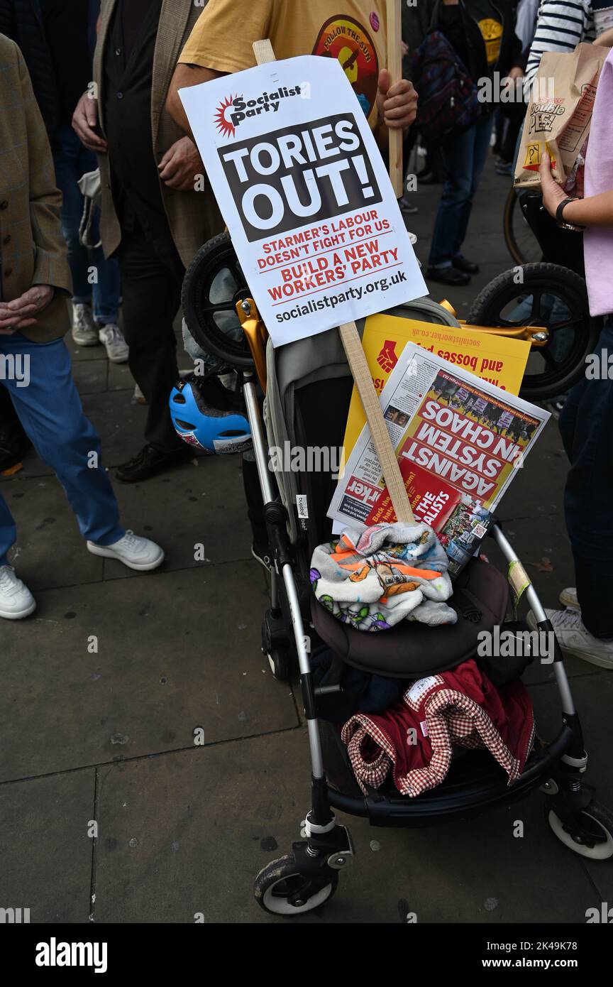 London, UK. 01st Oct, 2022. Protests in 50 locations across Britain ...