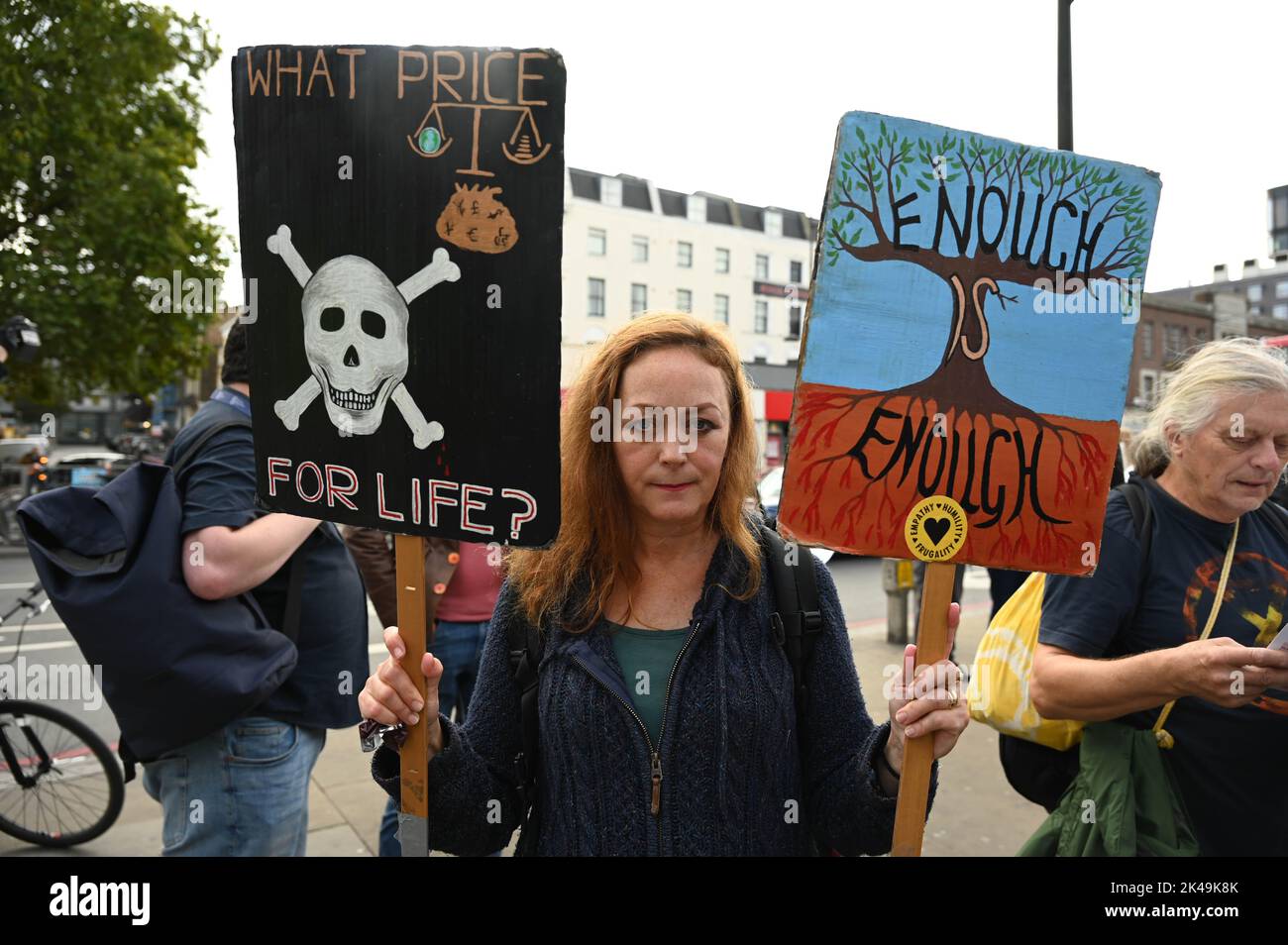 London, UK. 01st Oct, 2022. Protests in 50 locations across Britain ...