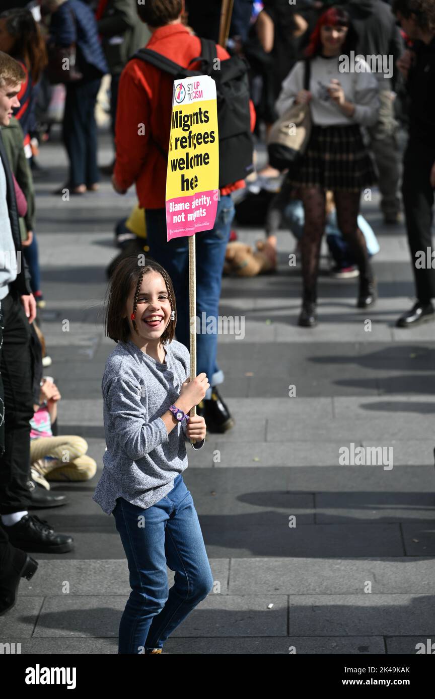 London, UK. 01st Oct, 2022. Protests in 50 locations across Britain ...
