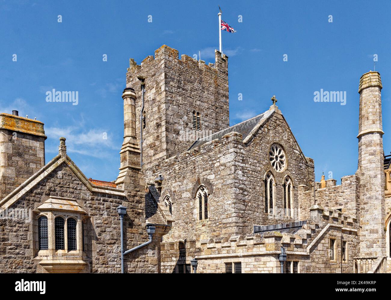 The Church at the top of St. Michael Mount - the Cornish counterpart of ...
