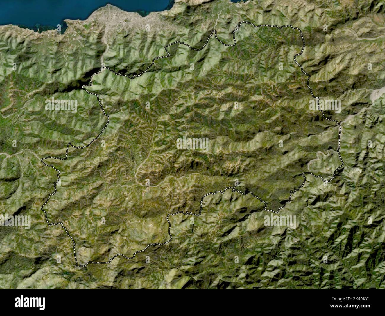 Aileu, municipality of East Timor. Low resolution satellite map Stock ...