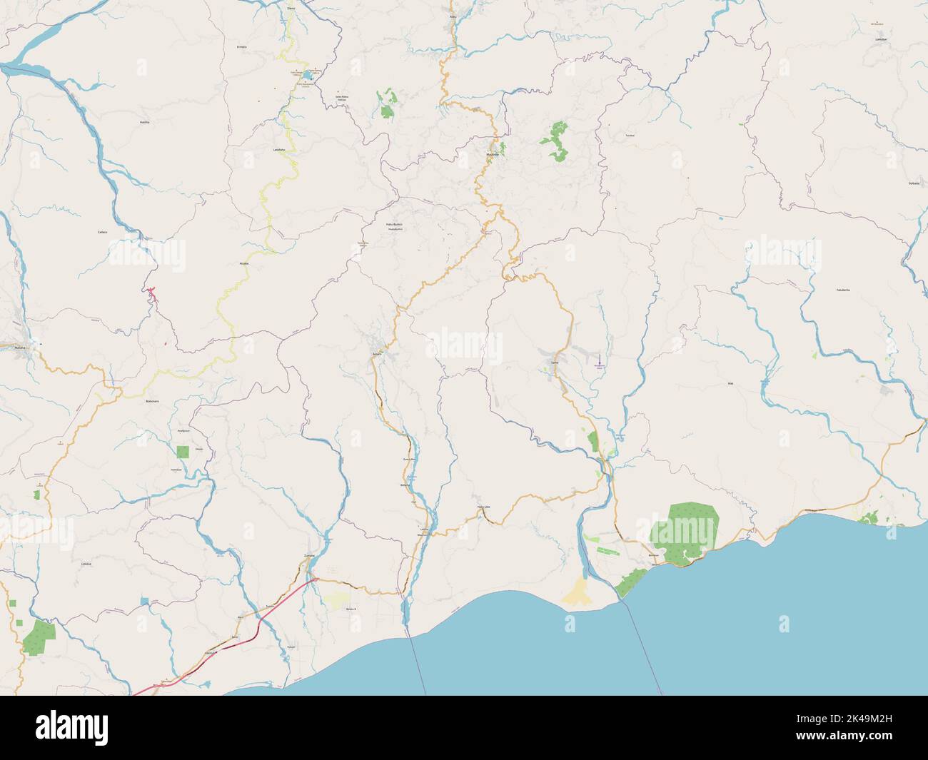 Ainaro, municipality of East Timor. Open Street Map Stock Photo - Alamy