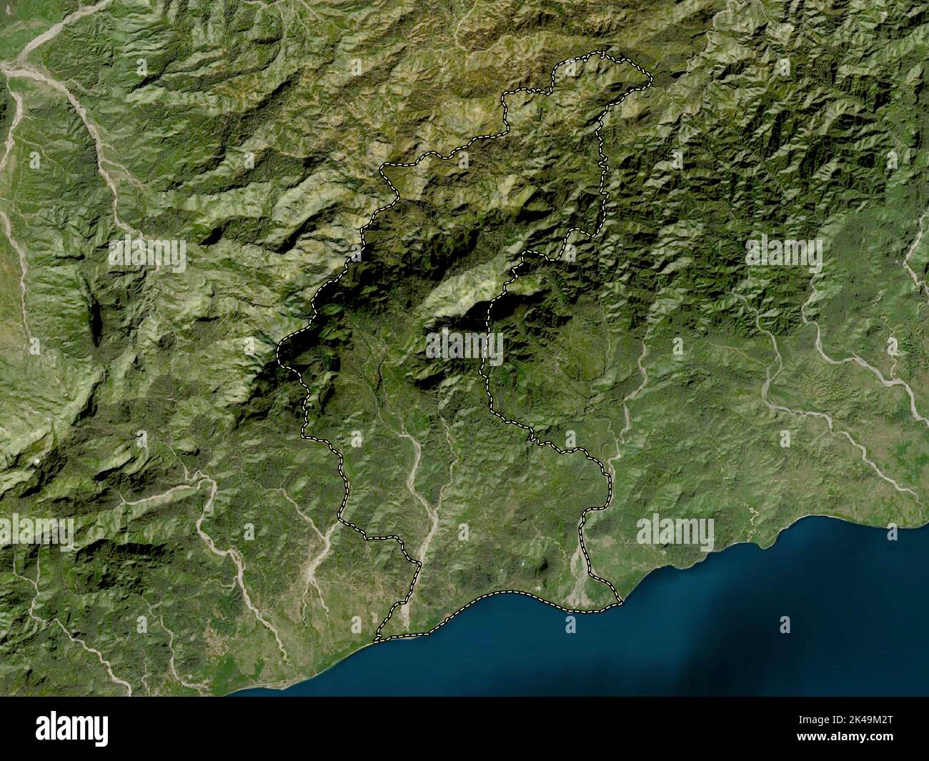 Ainaro, municipality of East Timor. Low resolution satellite map Stock ...