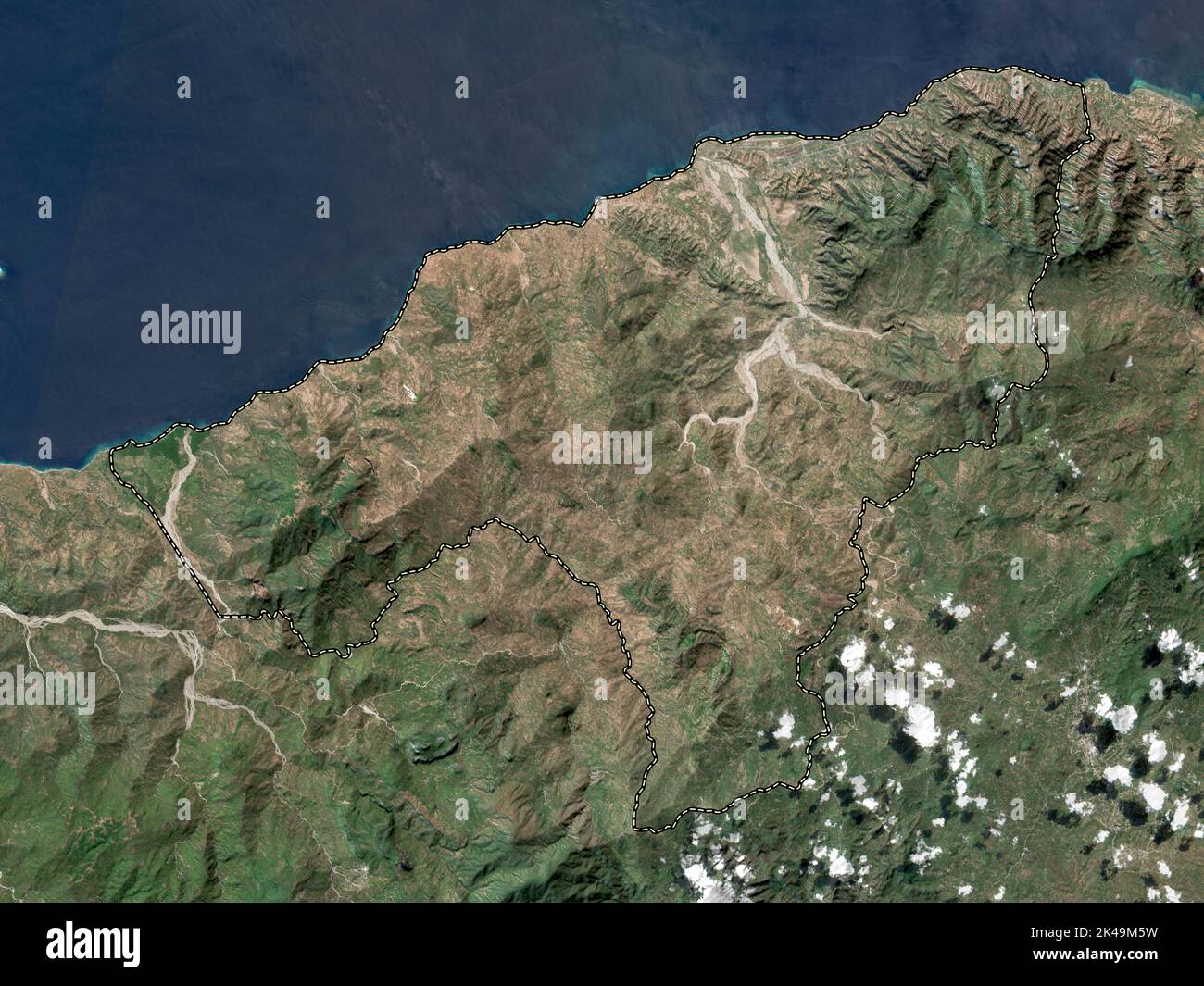 Oecusse, municipality of East Timor. High resolution satellite map ... Oecusse, municipality of East Timor. High resolution satellite map ...