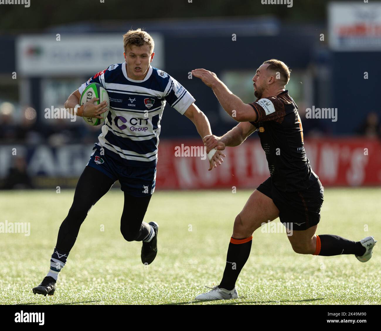 Will Talbot-Davies of Coventry Rugby bursts towards the Ealing ...