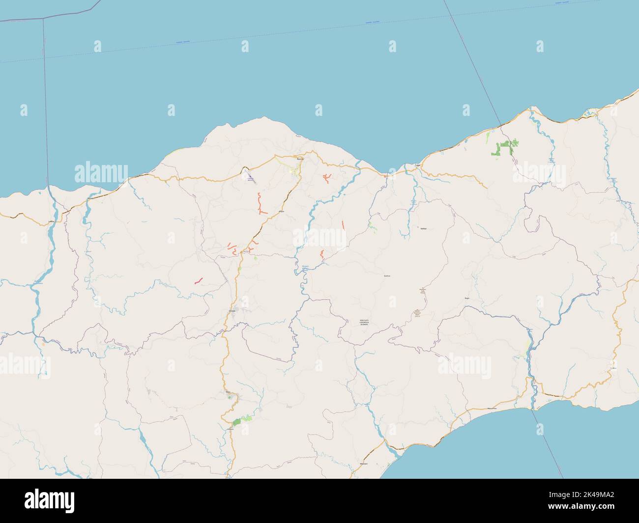 Baucau, municipality of East Timor. Open Street Map Stock Photo - Alamy