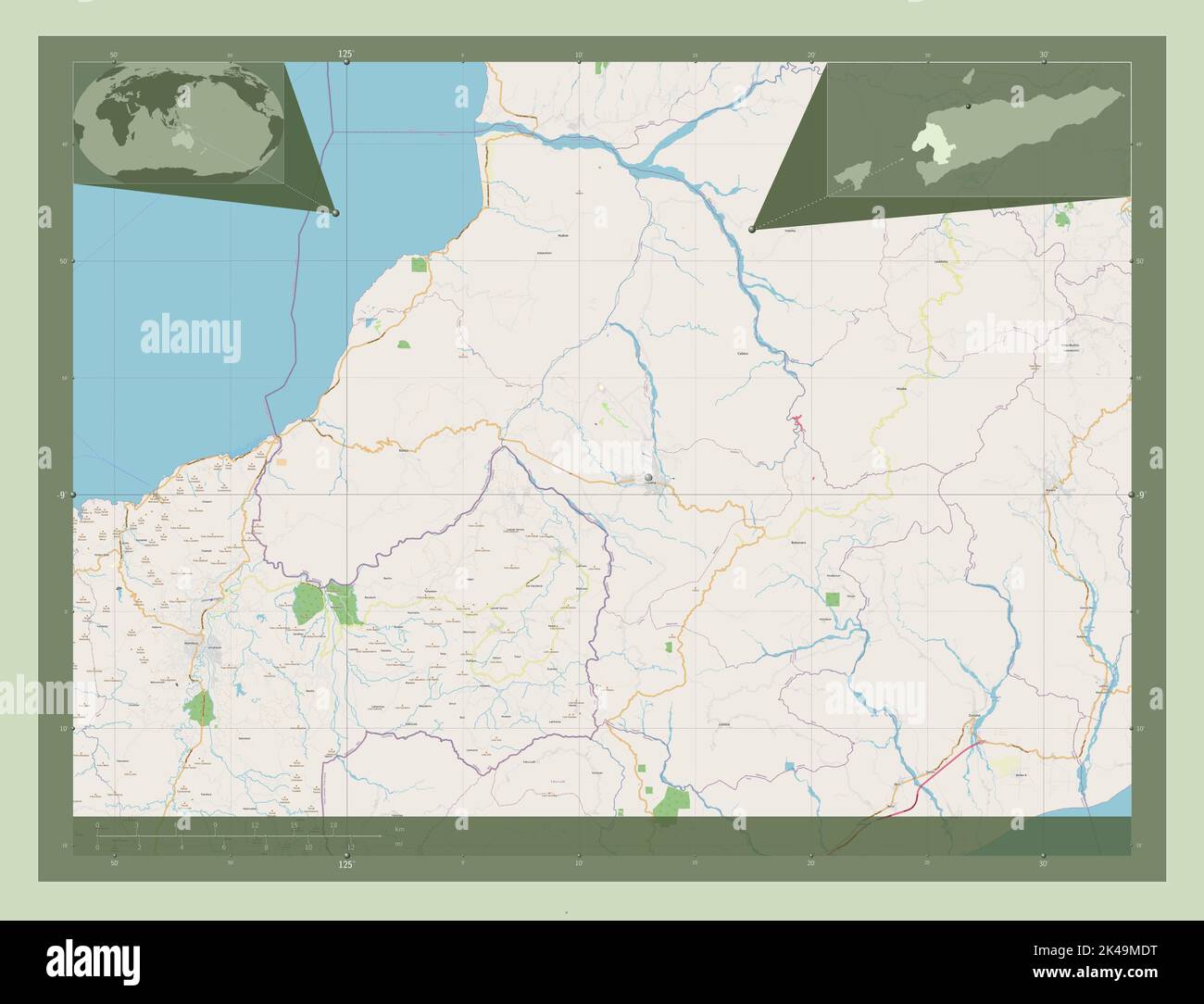 Bobonaro, municipality of East Timor. Open Street Map. Locations of ...