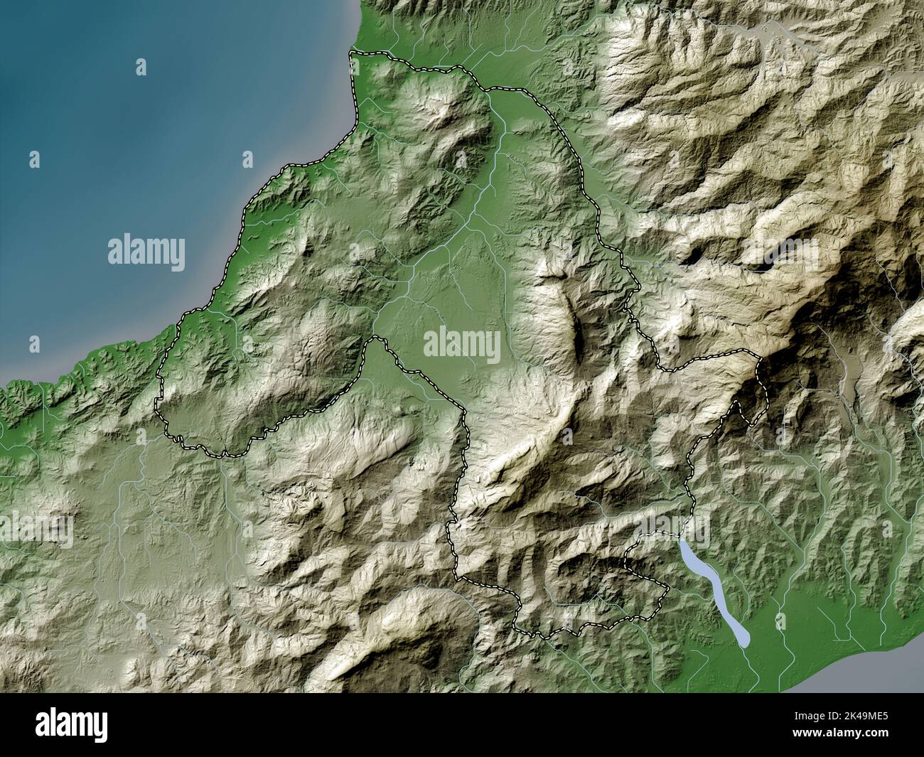 Bobonaro, municipality of East Timor. Elevation map colored in wiki ...