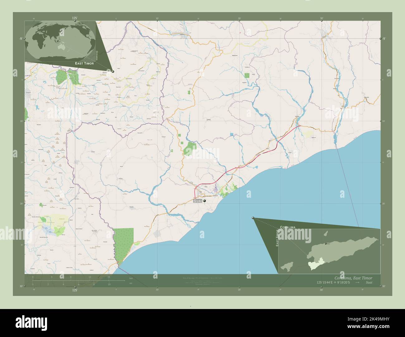 Covalima, municipality of East Timor. Open Street Map. Locations and ...
