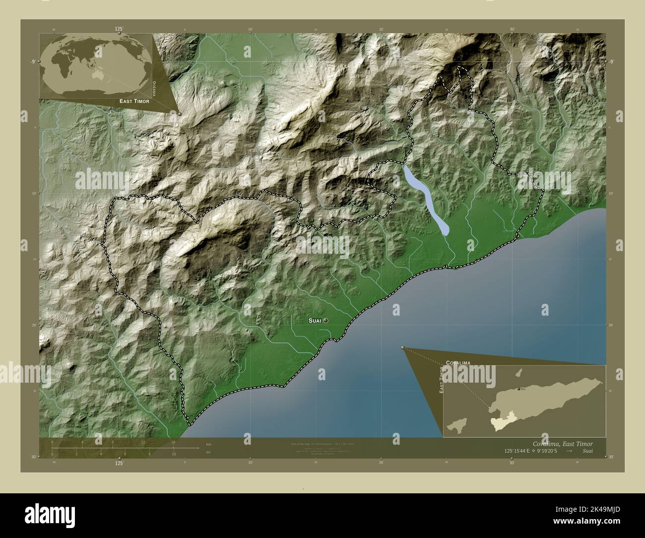 Covalima, municipality of East Timor. Elevation map colored in wiki ...