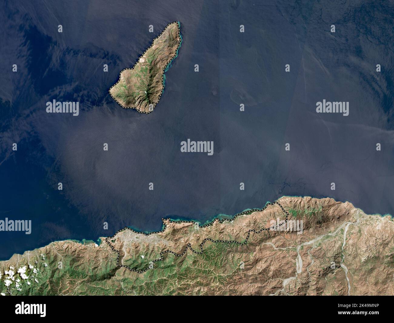 Dili, municipality of East Timor. High resolution satellite map Stock Photo - Alamy