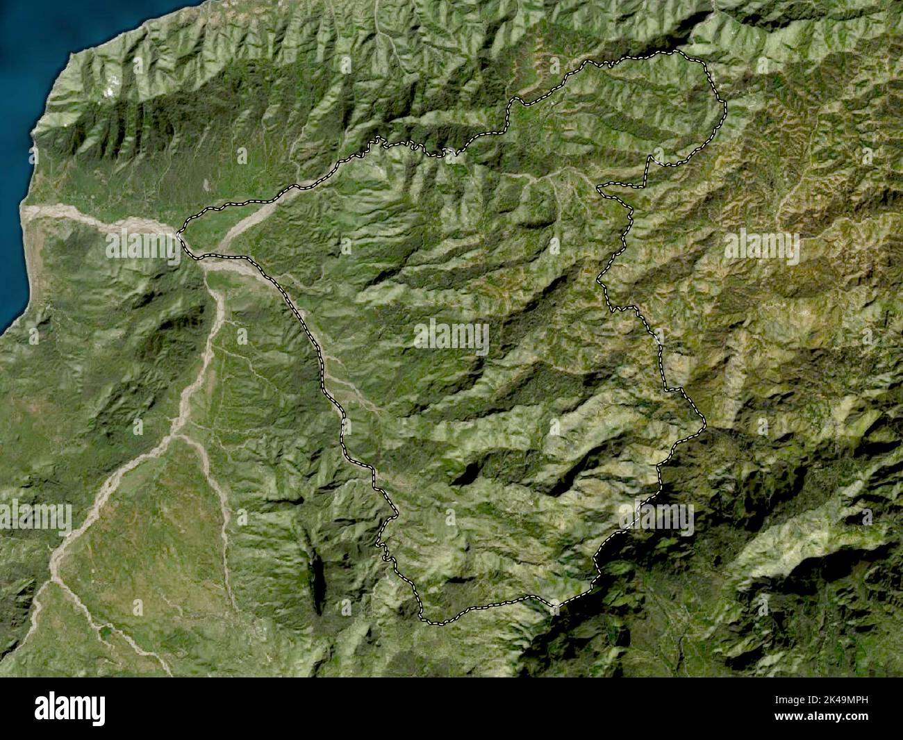Ermera, municipality of East Timor. Low resolution satellite map Stock ...