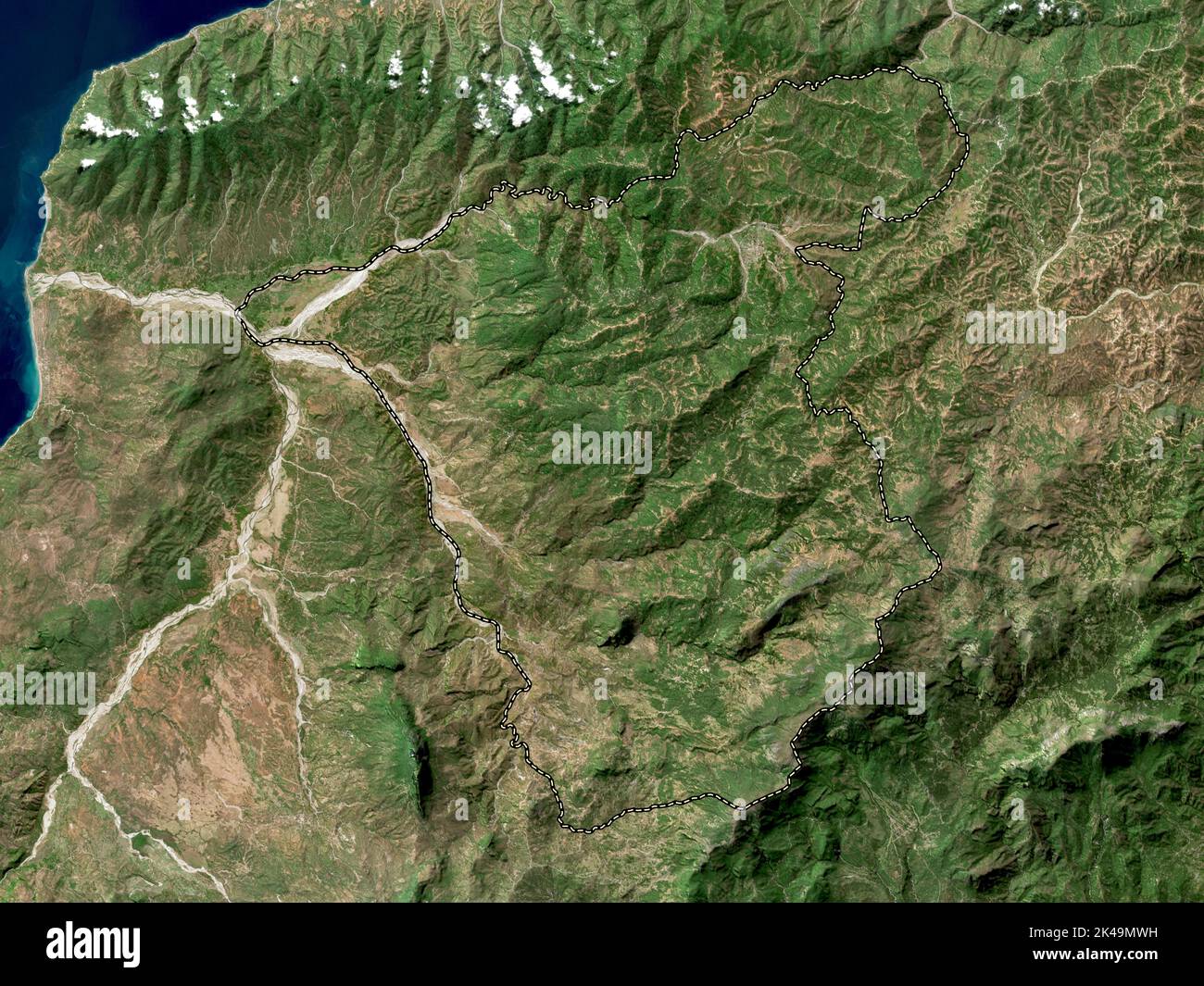 Ermera, municipality of East Timor. High resolution satellite map Stock Photo - Alamy