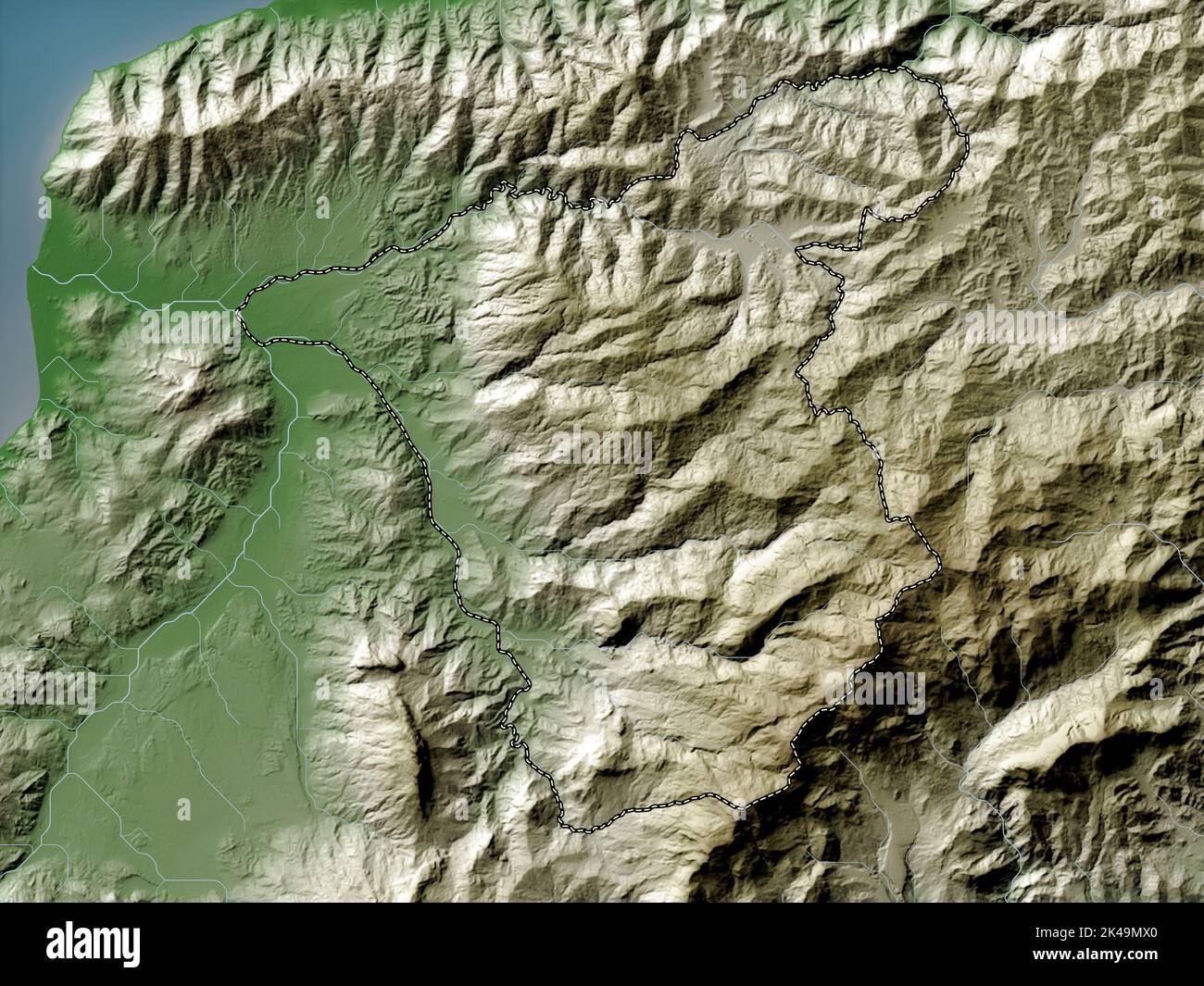 Ermera, municipality of East Timor. Elevation map colored in wiki style ...