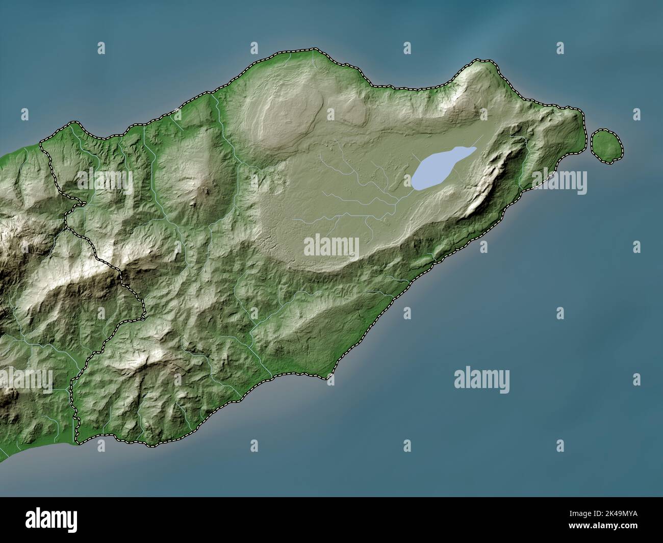 Lautem, municipality of East Timor. Elevation map colored in wiki style ...