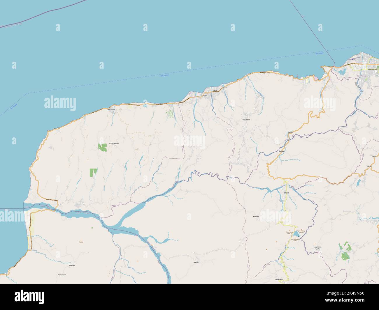 Liquica, municipality of East Timor. Open Street Map Stock Photo - Alamy