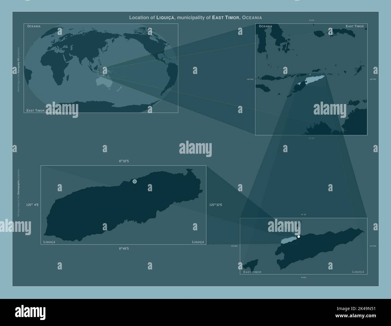 Liquica, municipality of East Timor. Diagram showing the location of ...