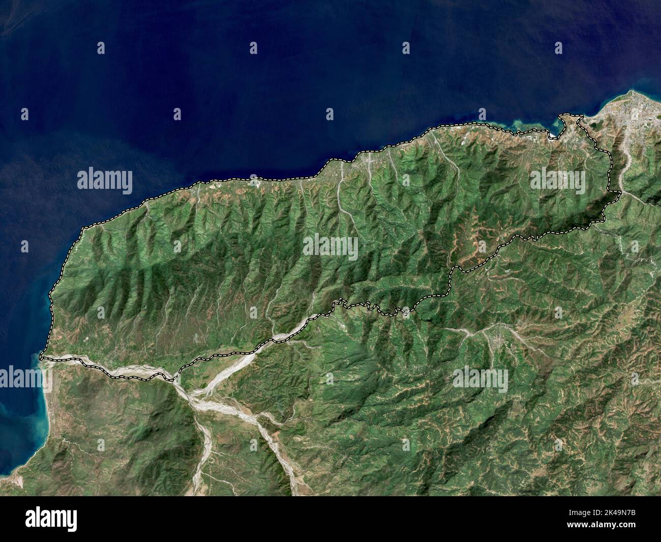 Liquica, municipality of East Timor. High resolution satellite map Stock Photo - Alamy