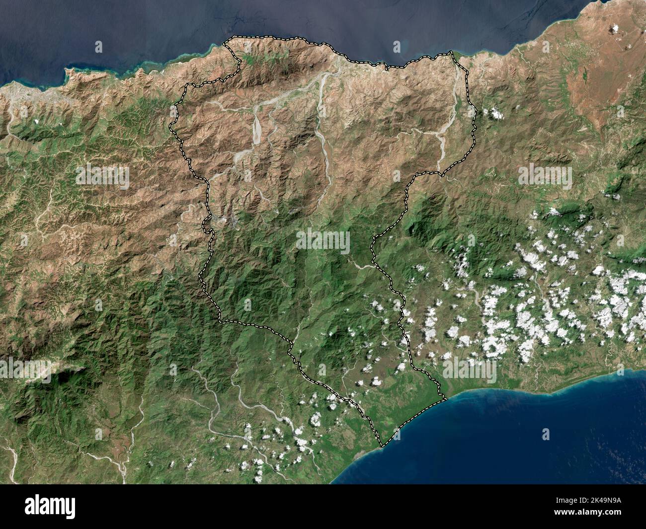 Manatuto, municipality of East Timor. High resolution satellite map Stock Photo - Alamy