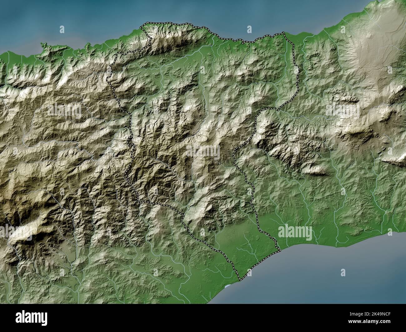 Manatuto, municipality of East Timor. Elevation map colored in wiki ...