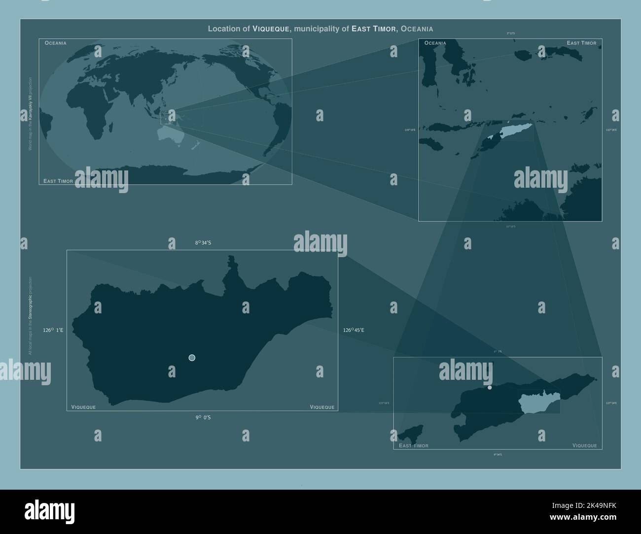 Viqueque, municipality of East Timor. Diagram showing the location of ...