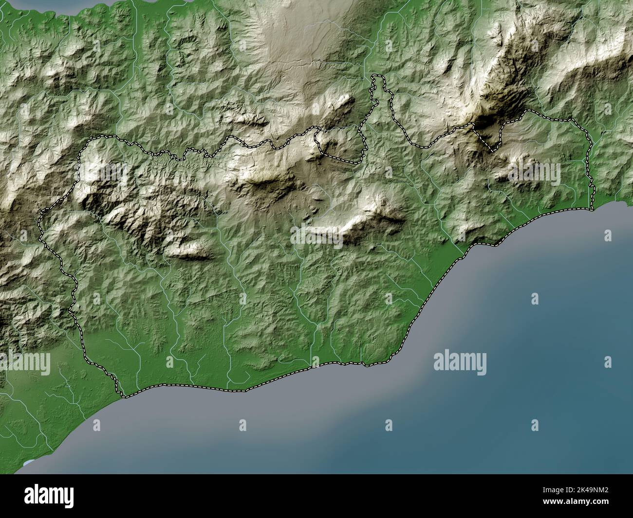 Viqueque, municipality of East Timor. Elevation map colored in wiki ...