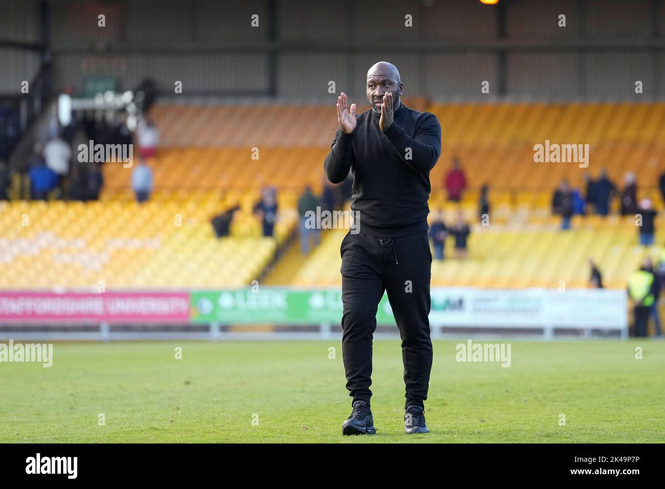 Darren Moore Manager of Sheffield Wednesday salutes the fans after the ...