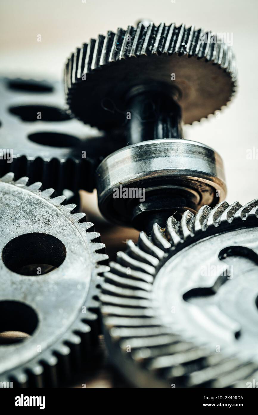 Gears from an old industrial machine Stock Photo - Alamy