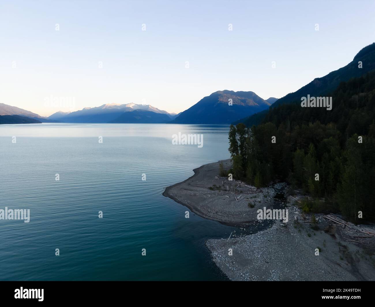 Aerial View of Canadian Mountain Landscape over Harrison Lake Stock ...