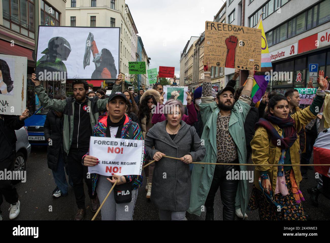 A large protest took place in Berlin on October 1, 2022, with several ...