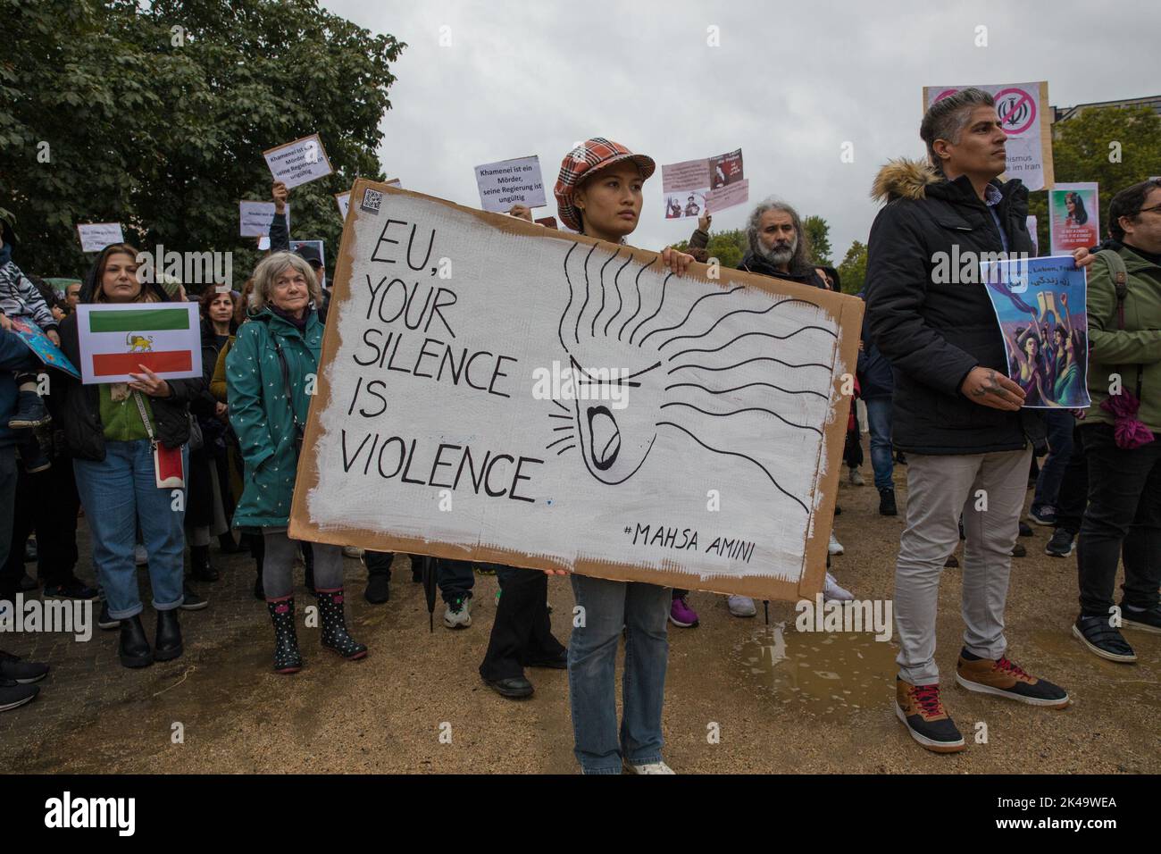 A large protest took place in Berlin on October 1, 2022, with several ...