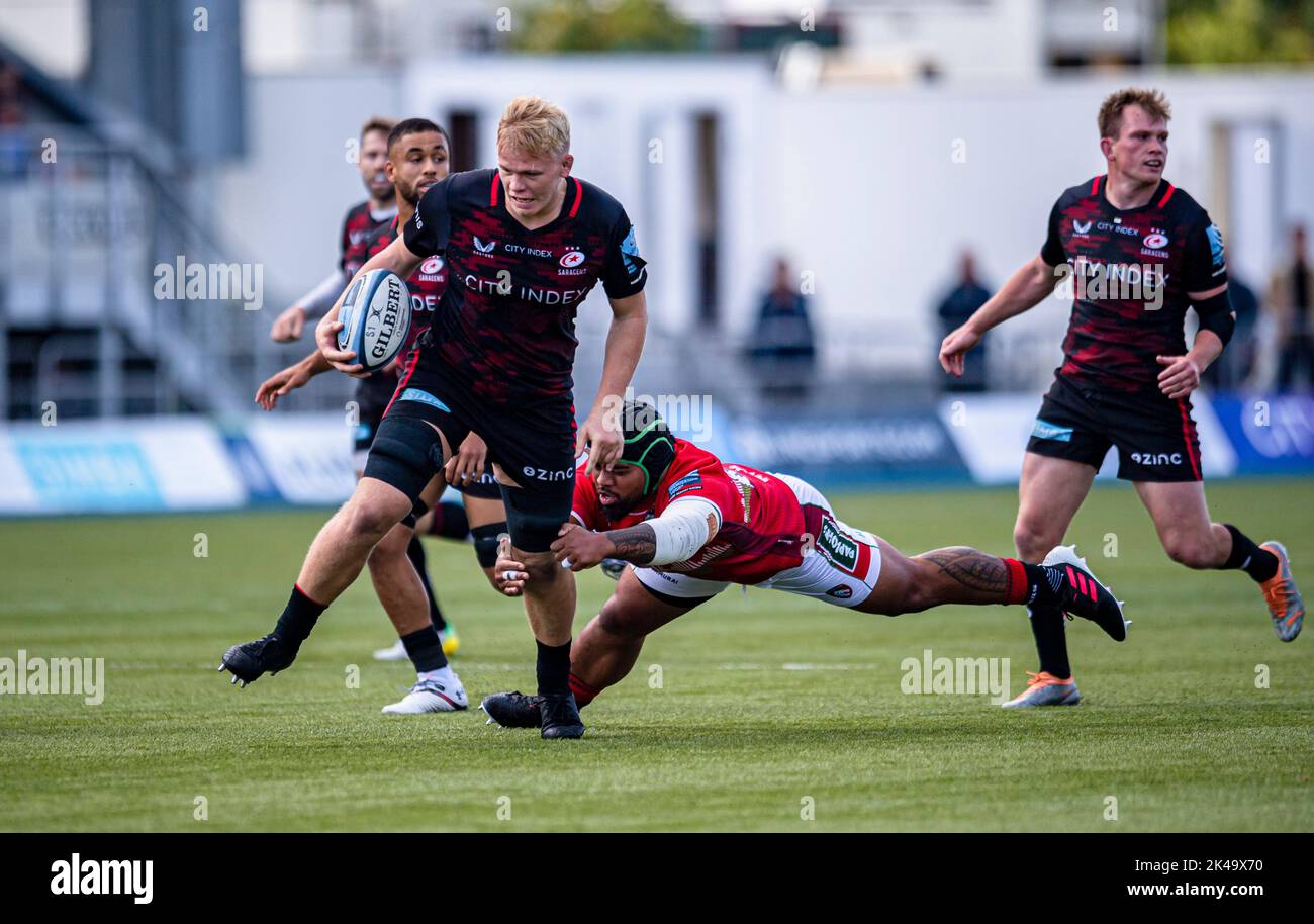 LONDON, UNITED KINGDOM. 01th, Oct 2022. Hugh Tizard of Saracens is ...