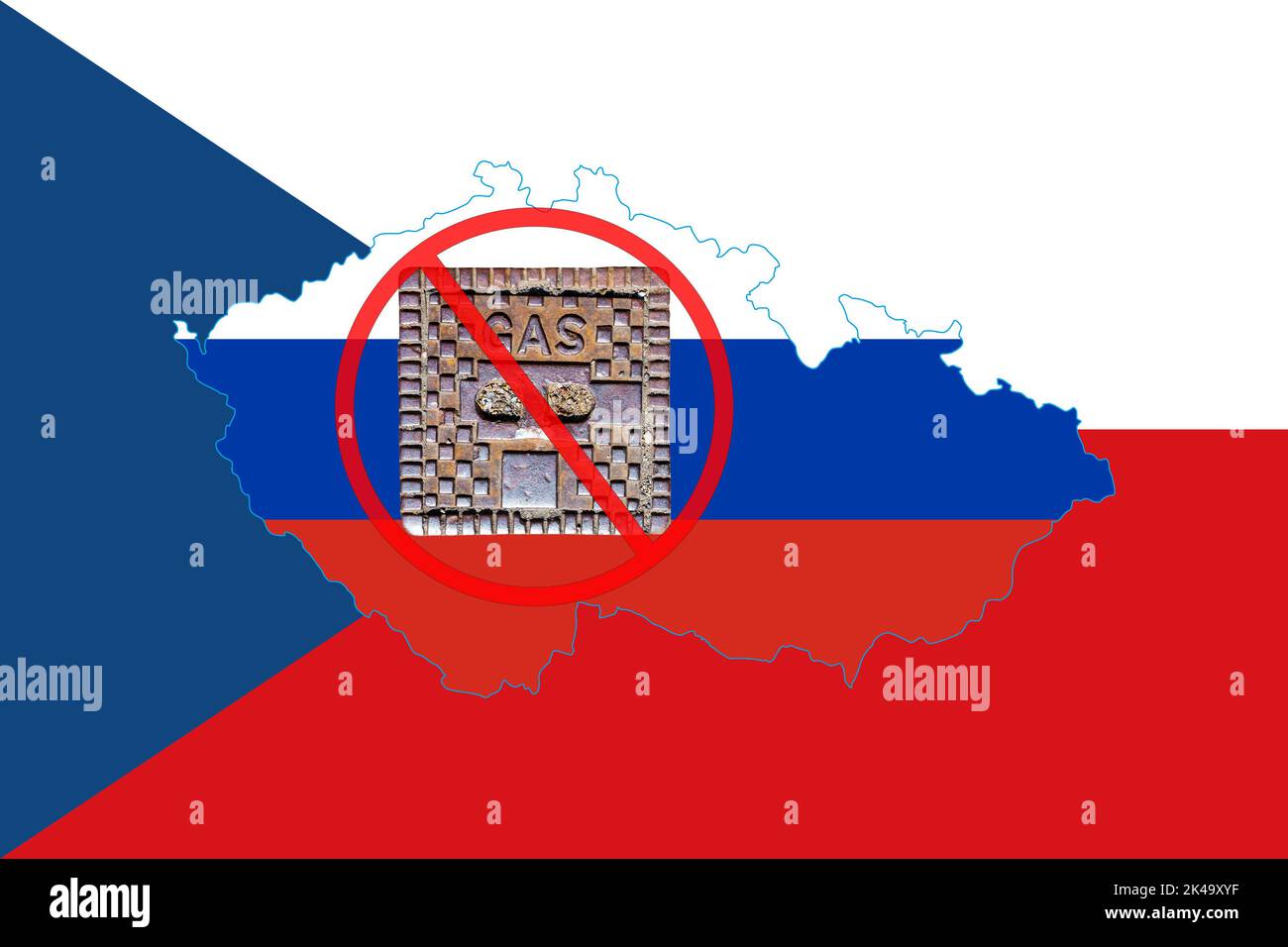 Outline map of Czech Republic with the image of the national flag ...