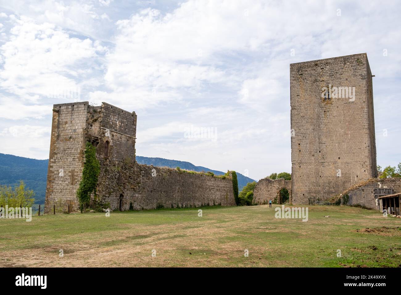 Medieval Puivert castle, Aude, Occitanie, South France. Detail Internal ...