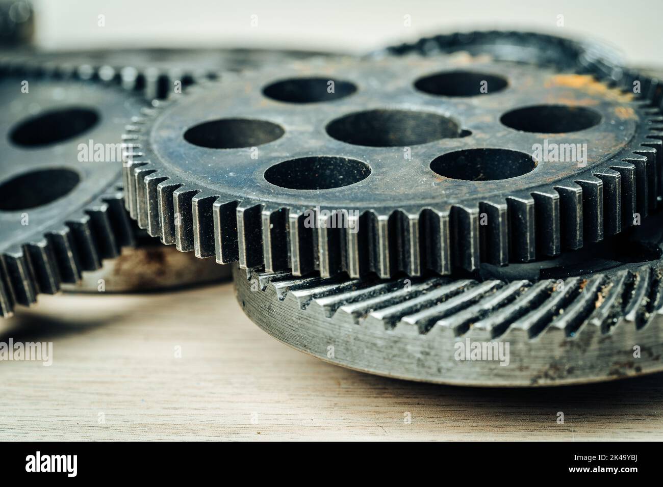 Gears from an old industrial machine Stock Photo - Alamy