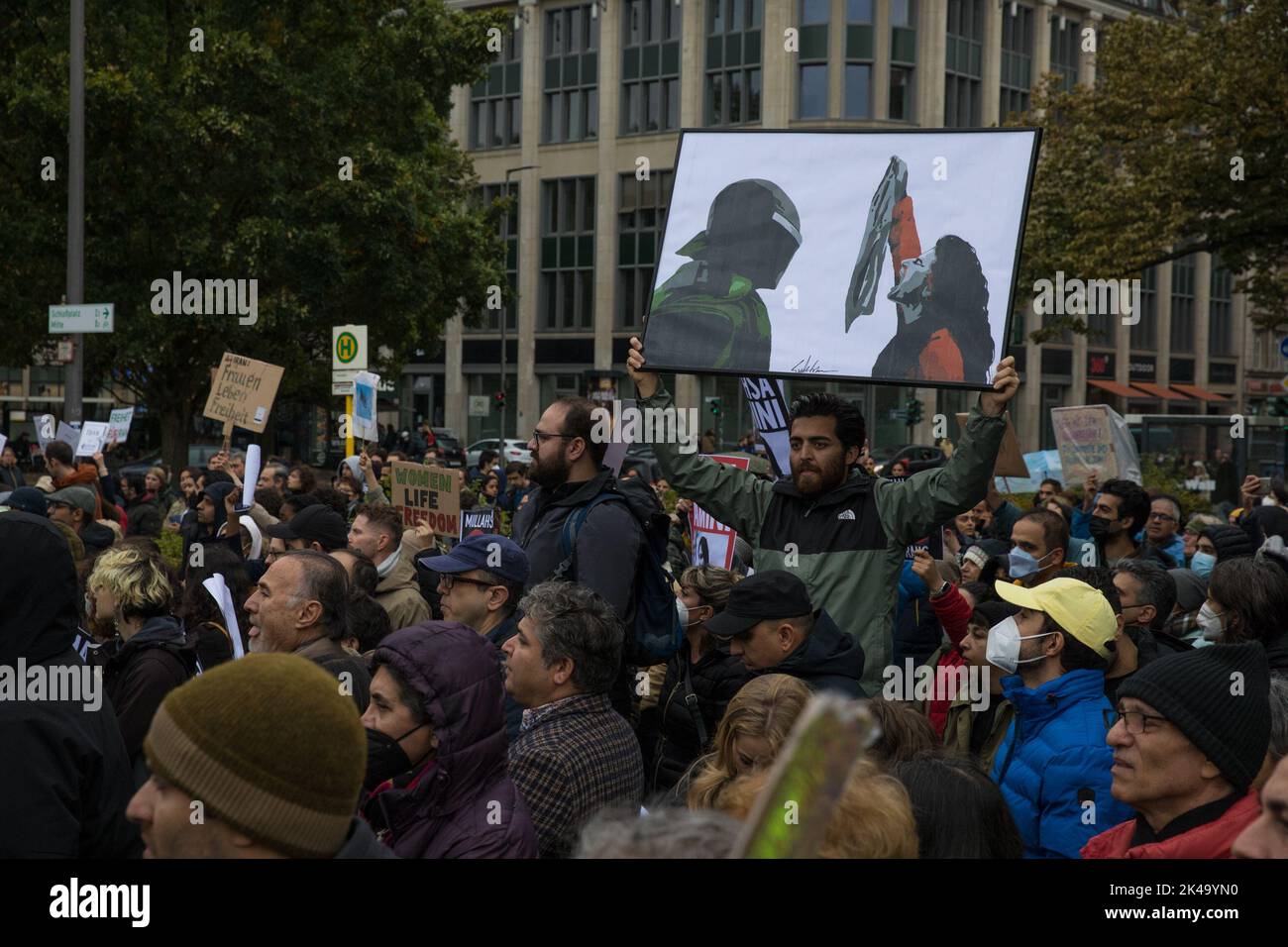 Berlin, Germany. 1st Oct, 2022. A large protest took place in Berlin on ...