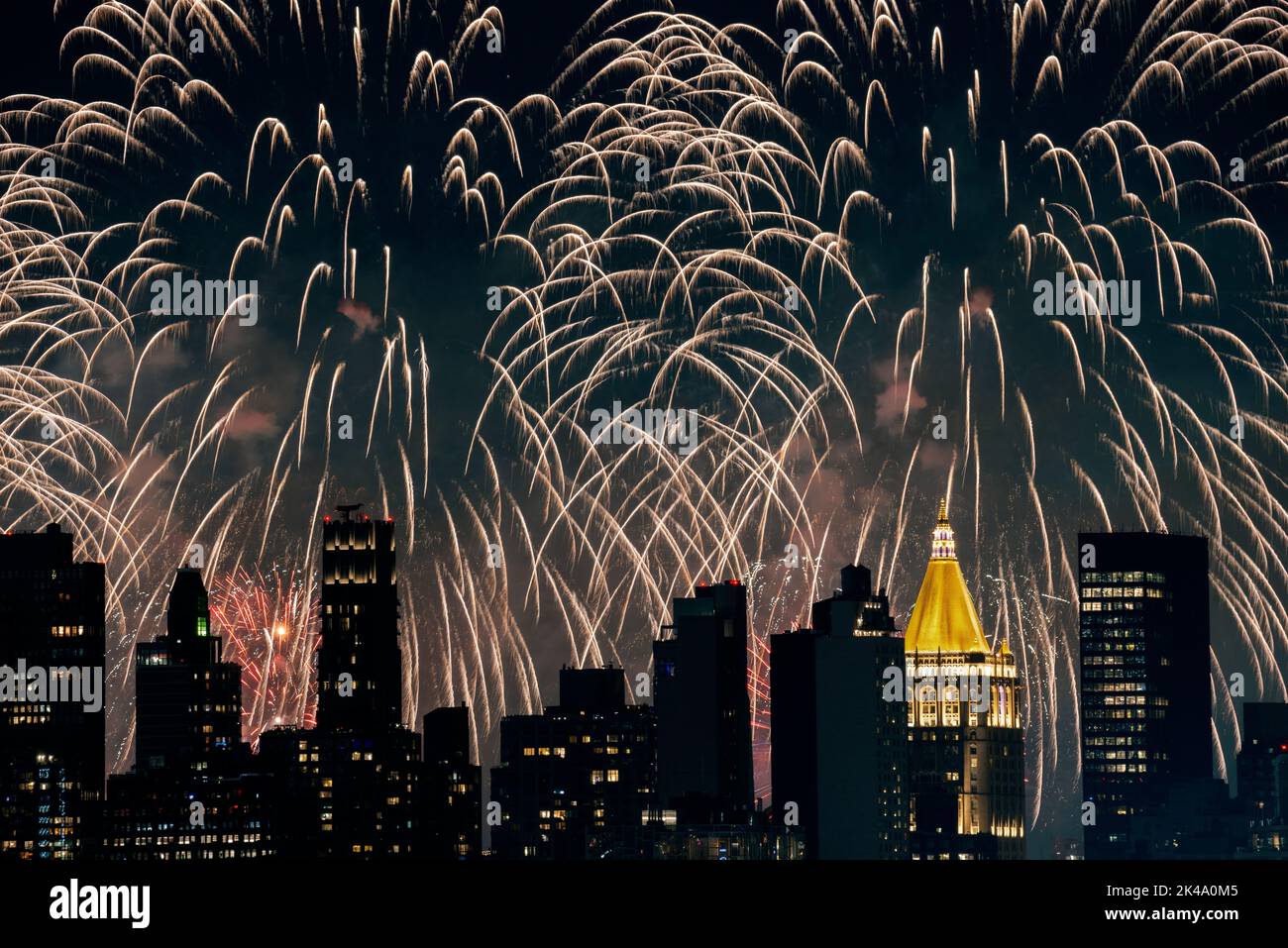 The fireworks in the New York City on 4th of July independence day ...